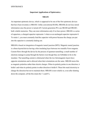 Spintronics technical paper | PDF