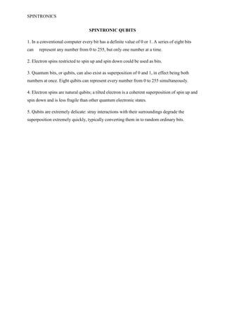 Spintronics technical paper | PDF