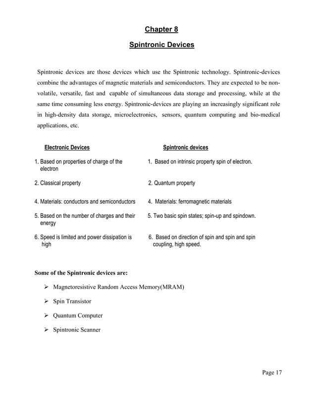 Spintronics report | PDF | Physics | Science