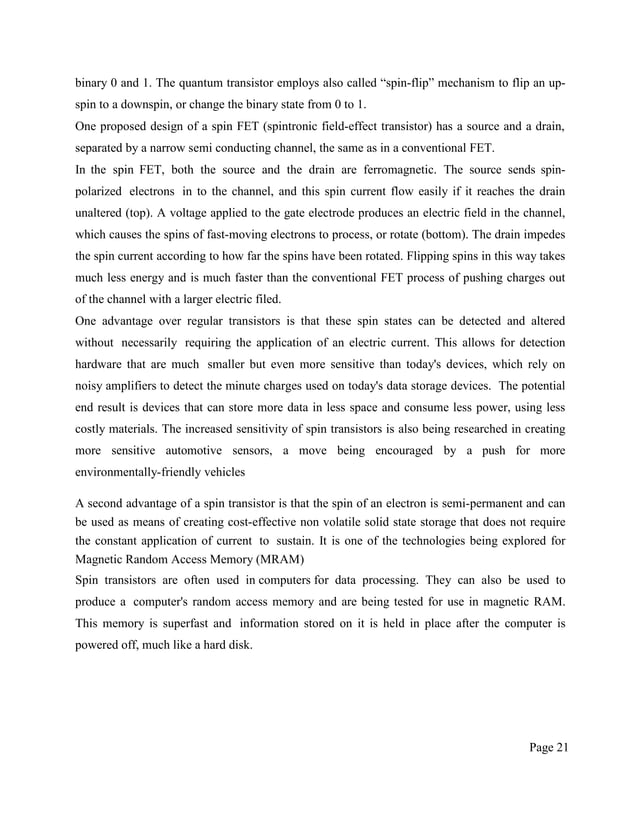 Spintronics report | PDF | Physics | Science