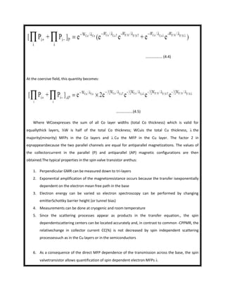 Spin valve sransistor | DOCX