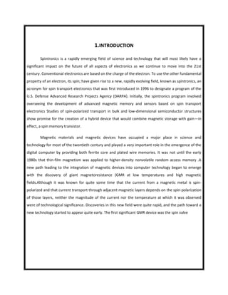 Spin valve sransistor | DOCX