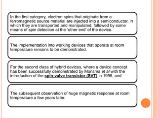 Spin valve transistor | PPTX