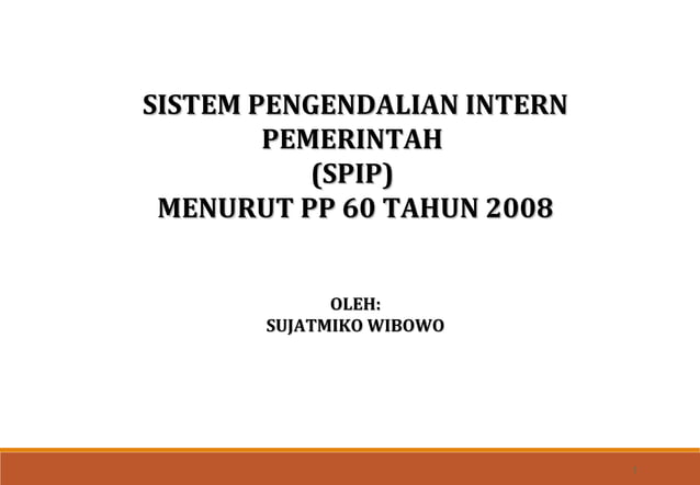 Sistem Pengendalian Intern Pemerintah | PPT