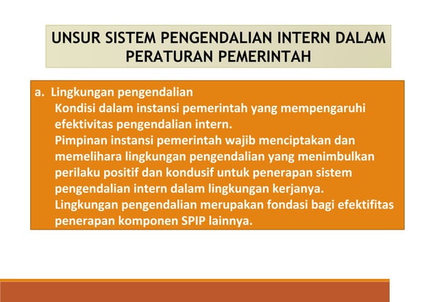 Sistem Pengendalian Intern Pemerintah | PPT