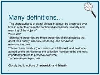 Establishing the significant properties of digital research | PPT