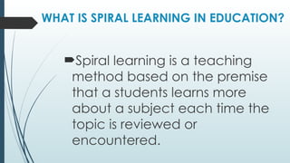 SPIRAL-CURRICULUM BY JEROME BRUNER An American psychologist who is best ...