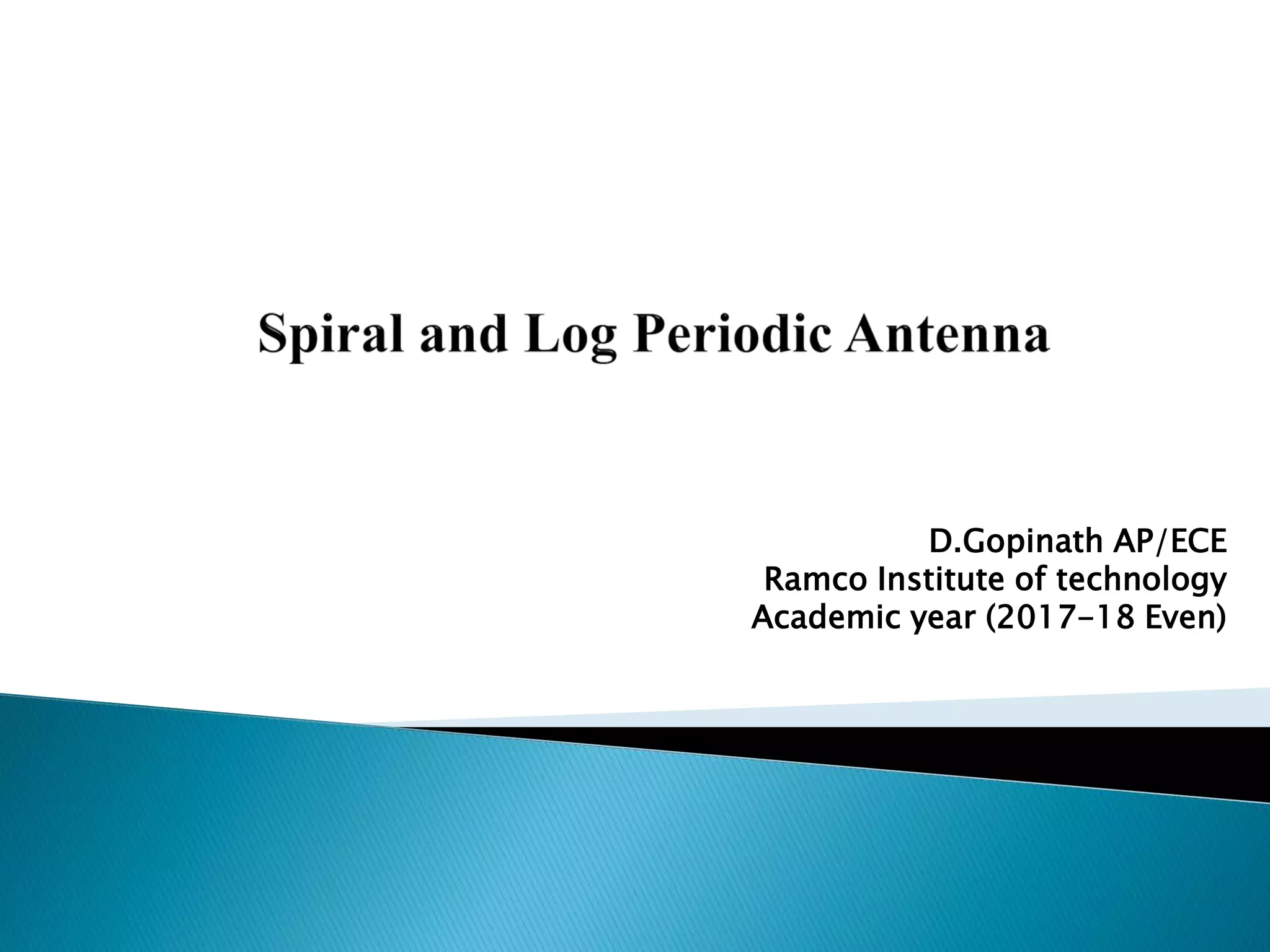 Spiral and log periodic antenna | PDF