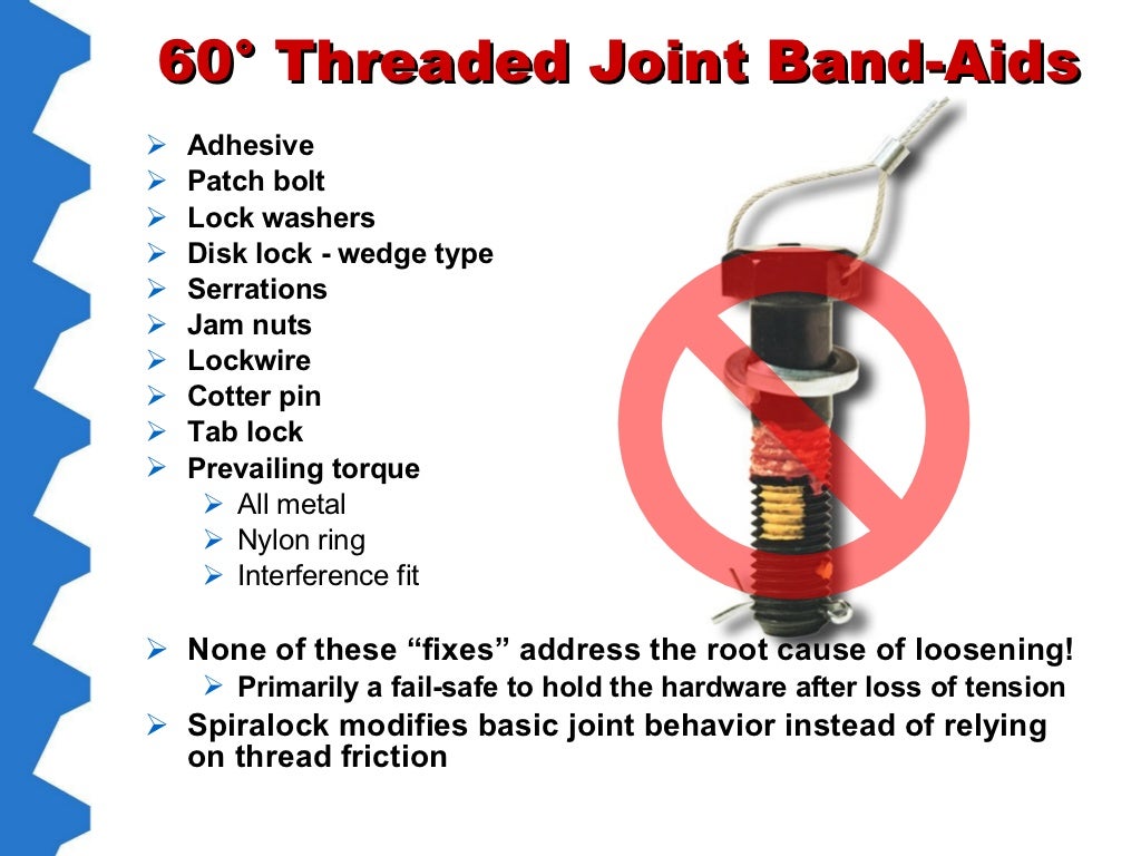 Spiralock Self Locking Threaded Fastening Solution