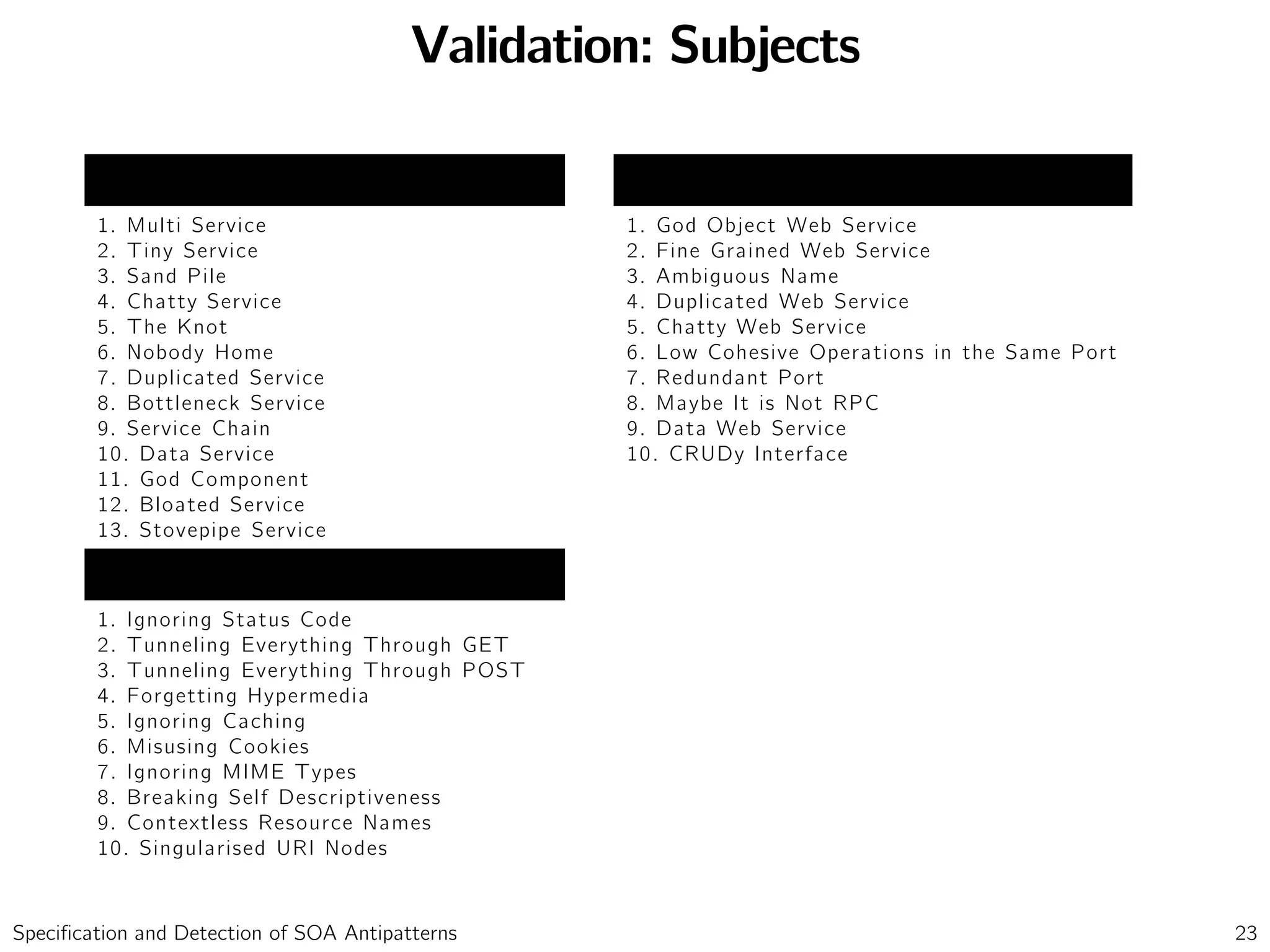 Specification And Detection Of Soa Antipatterns Ppt