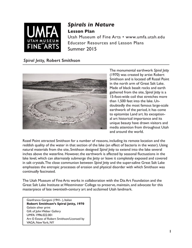 spirals in nature lesson plan.pdf | Drawing and Sketching | Arts and Crafts