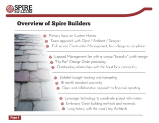 Spire Builders Brochure | PDF