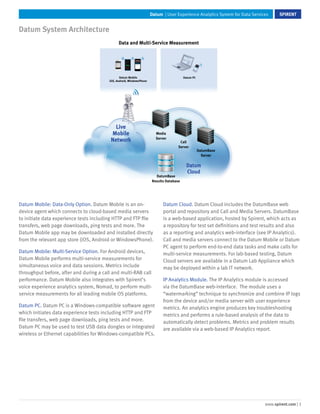 Spirent: Datum User Experience Analytics System | PDF