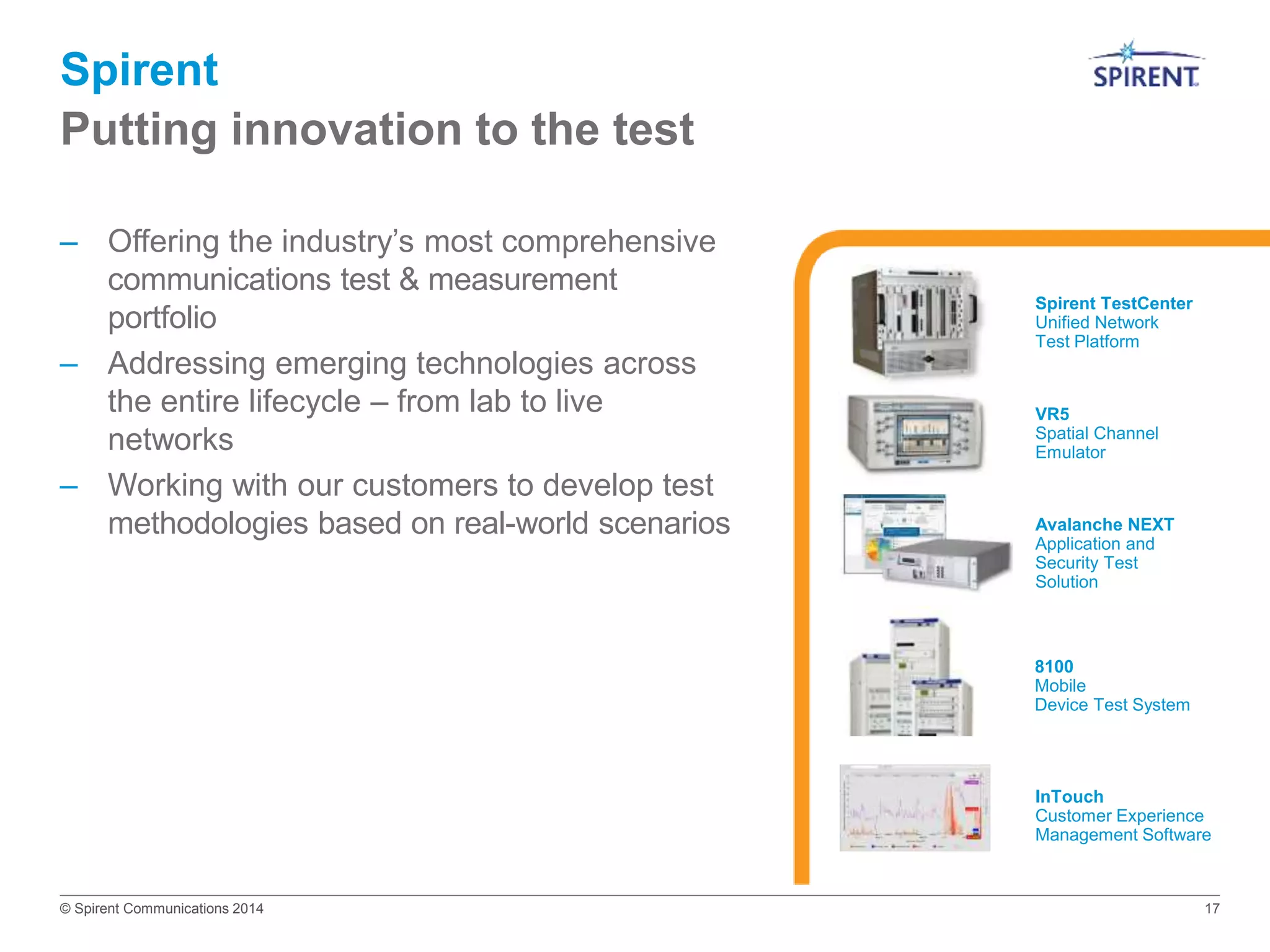 Spirent Corporate Presentation_2014 | PPTX | Computer Networking ...