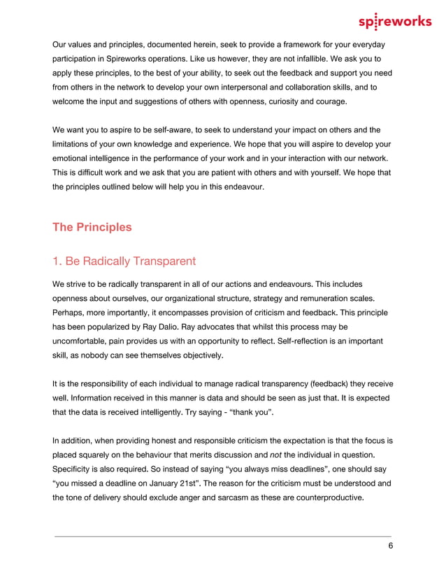Spireworks guiding principles | PDF