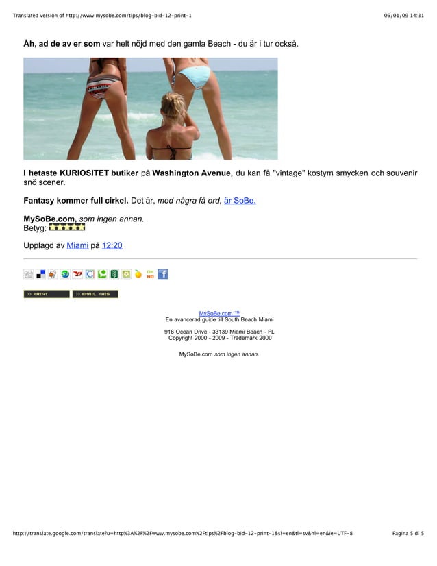 Spirit Miami Beach Swedish | PDF