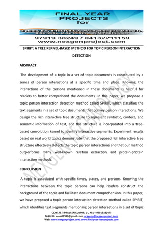 SPIRIT: A TREE KERNEL-BASED METHOD FOR TOPIC PERSON INTERACTION DETECTION | PDF