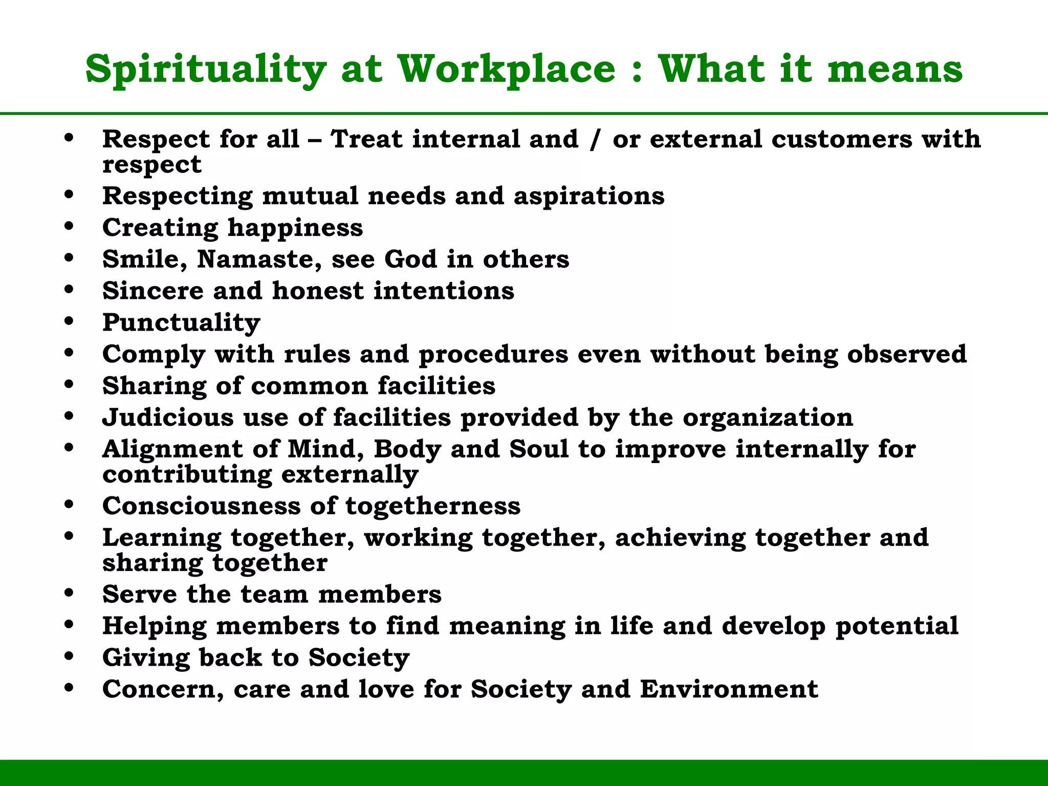 Spirituality at Workplace - The Excel Way | PPT