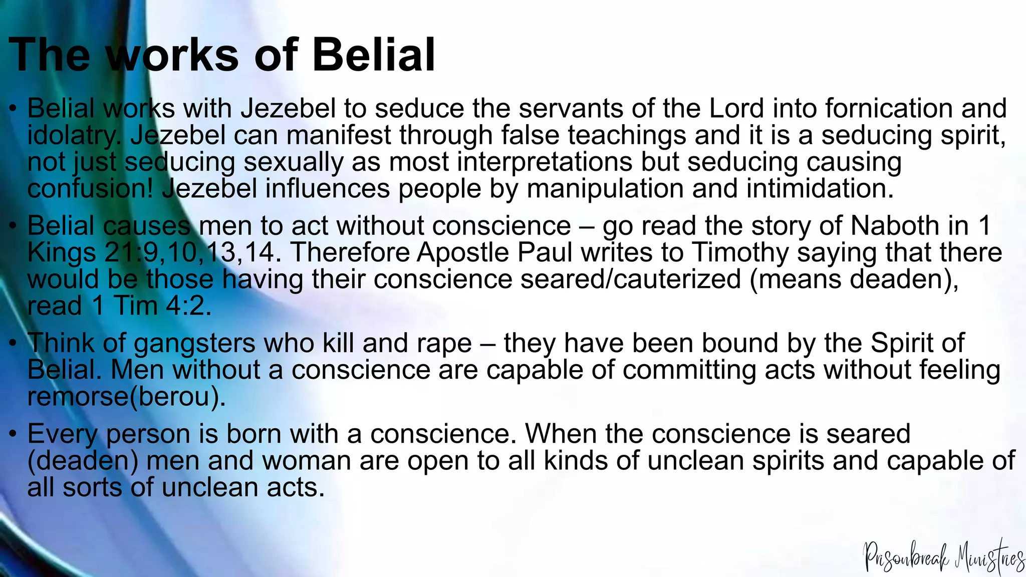 Spirit of Belial | PPTX