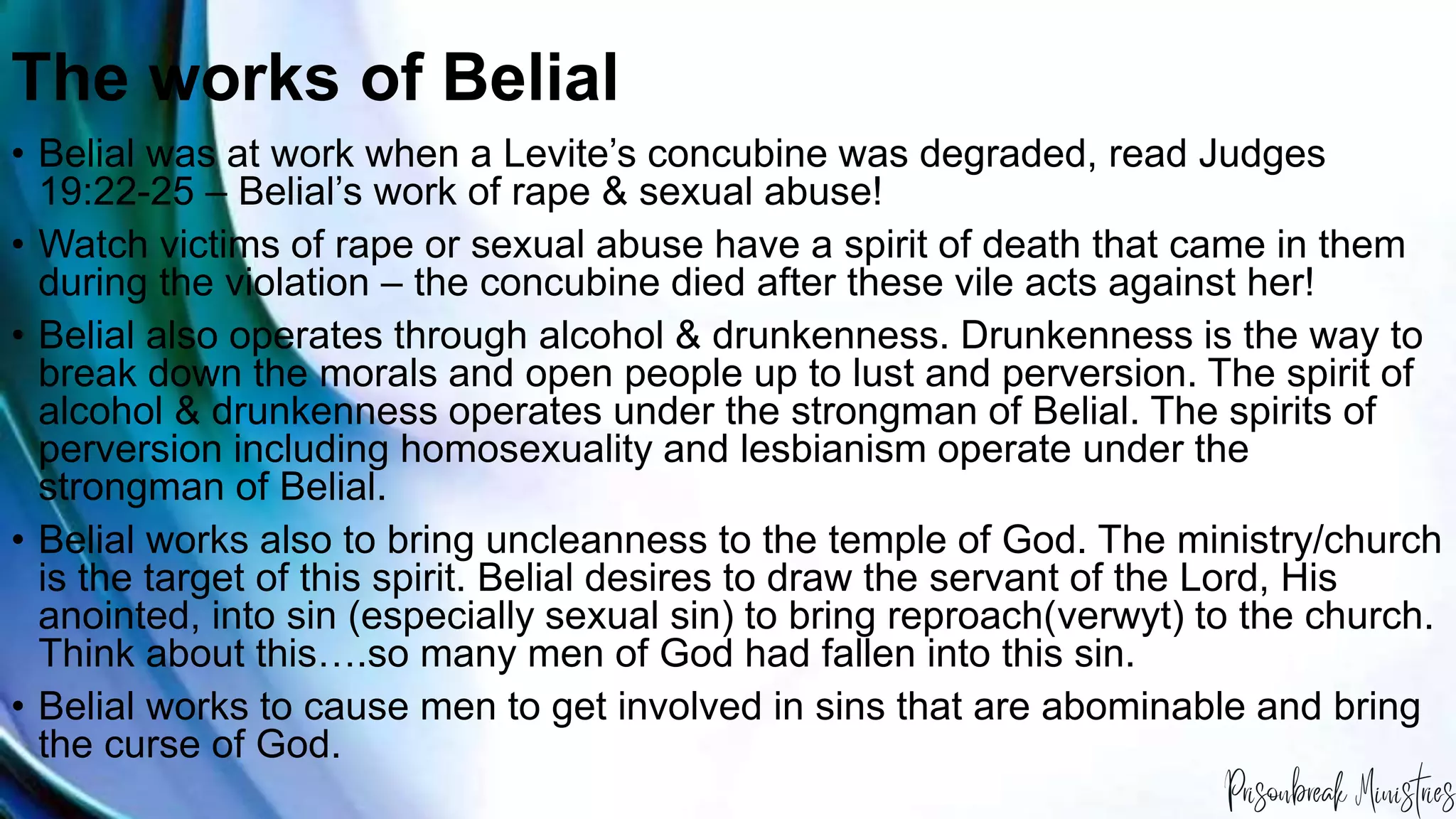 Spirit of Belial | PPTX