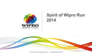Spirit of wipro run 2014 | PDF