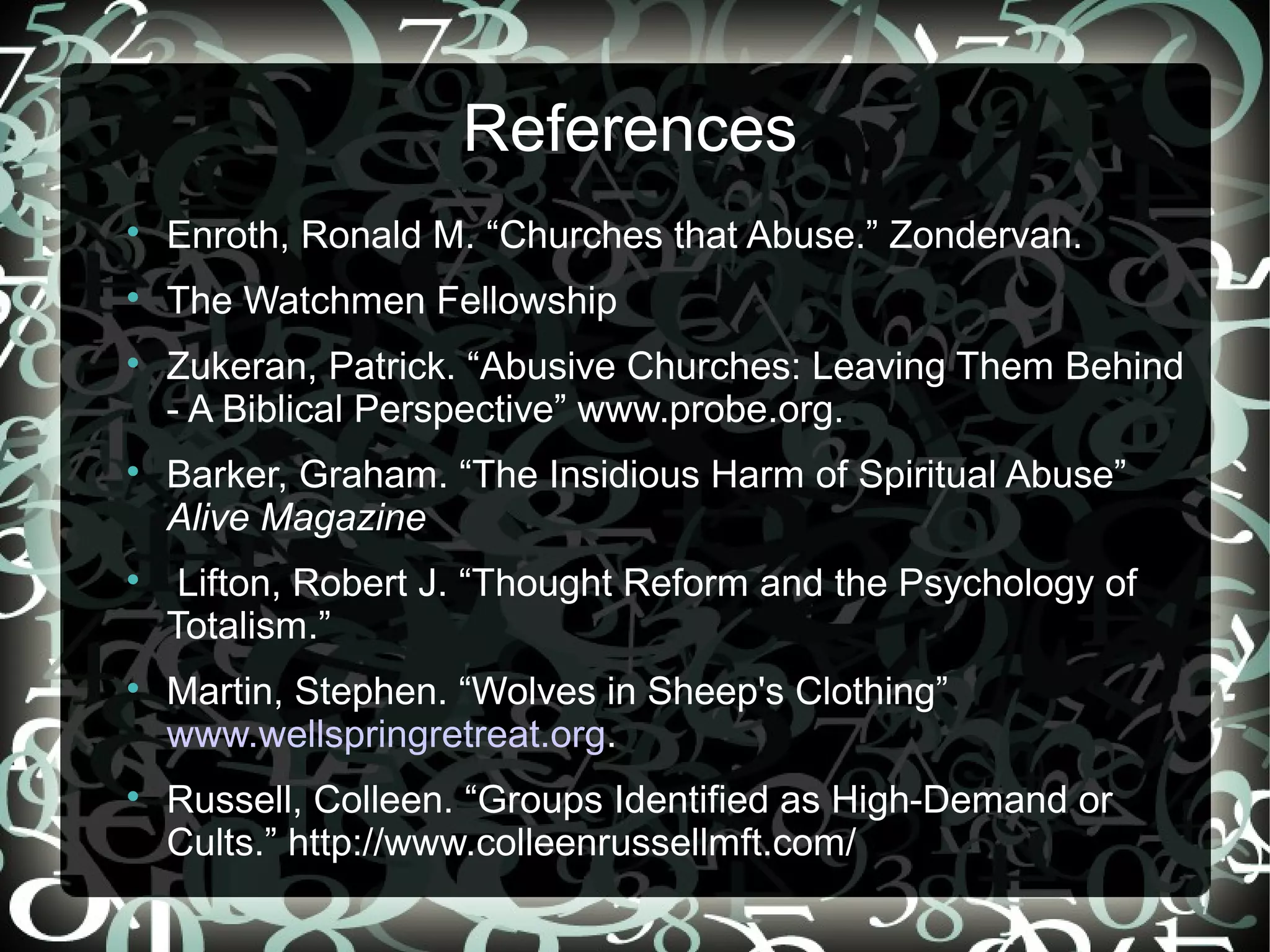 Spiritual Abuse Part 4, Structures | PPT