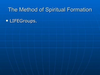 Spiritual Formation Comprehensive Plan | PPT