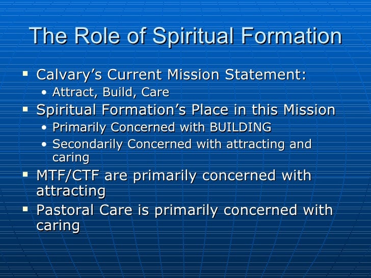 Spiritual Formation Comprehensive Plan Spiritual Formation Comprehensive Plan