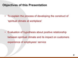 Spiritual climate and its impact | PPTX