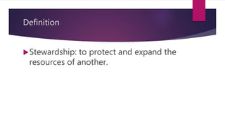 Stewardship - Spiritual Disciplines | PPTX