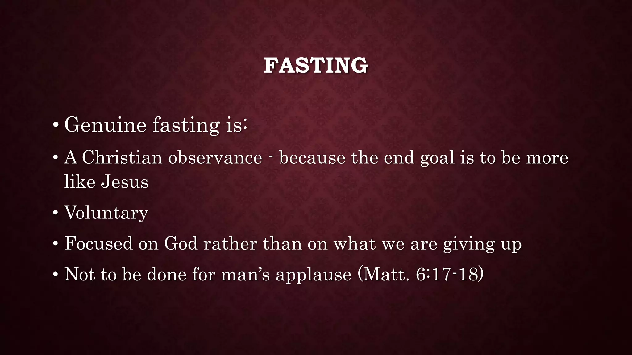 Fasting - Spiritual Disciplines | PPTX