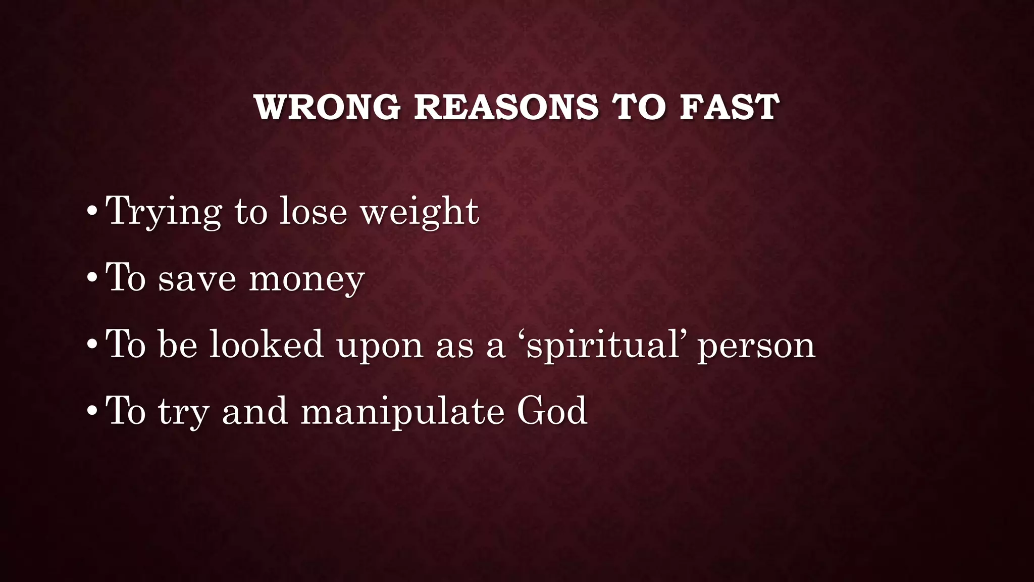 Fasting - Spiritual Disciplines | PPTX