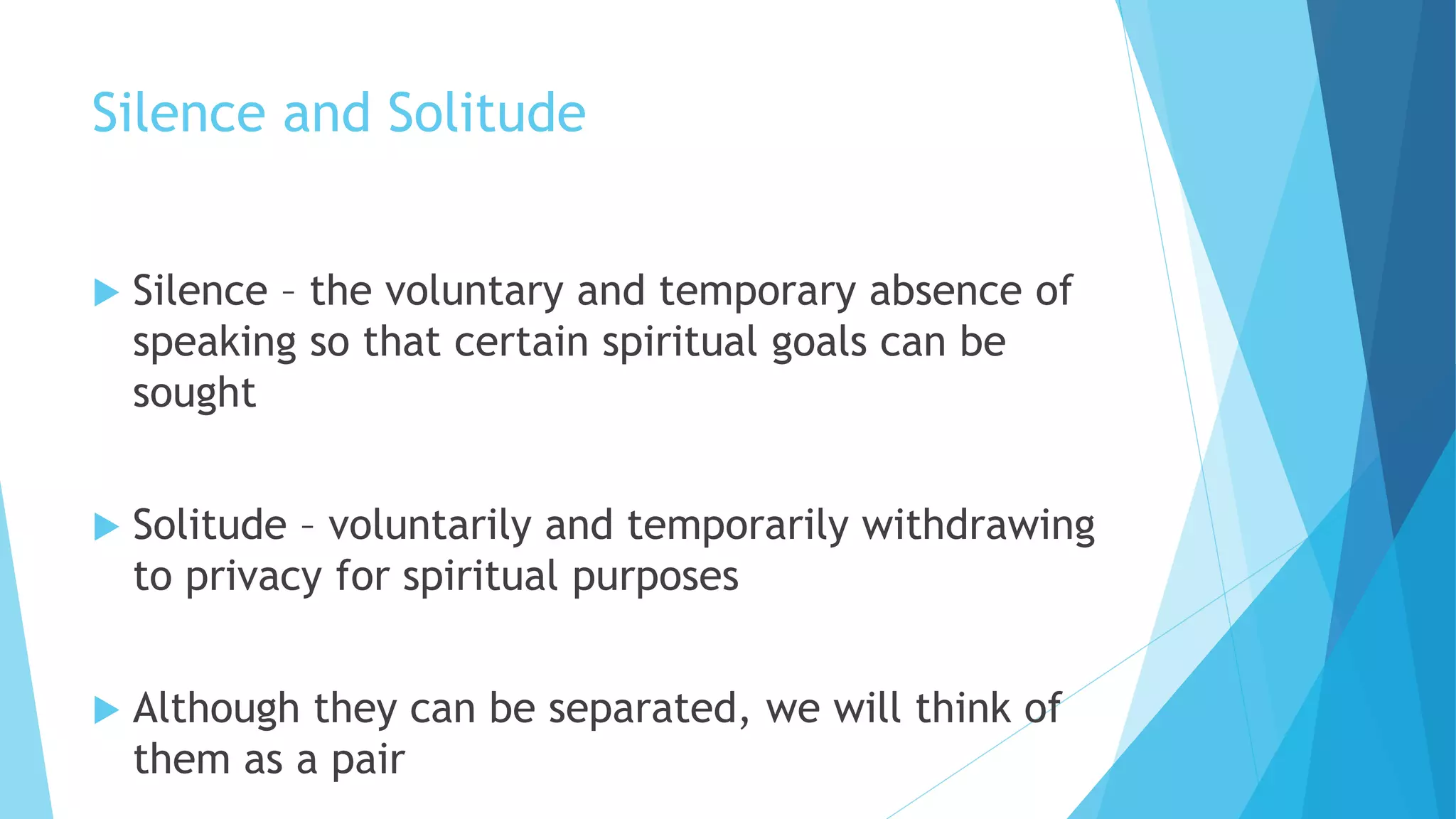 Silence & Solitude - Spiritual Disciplines | PPTX