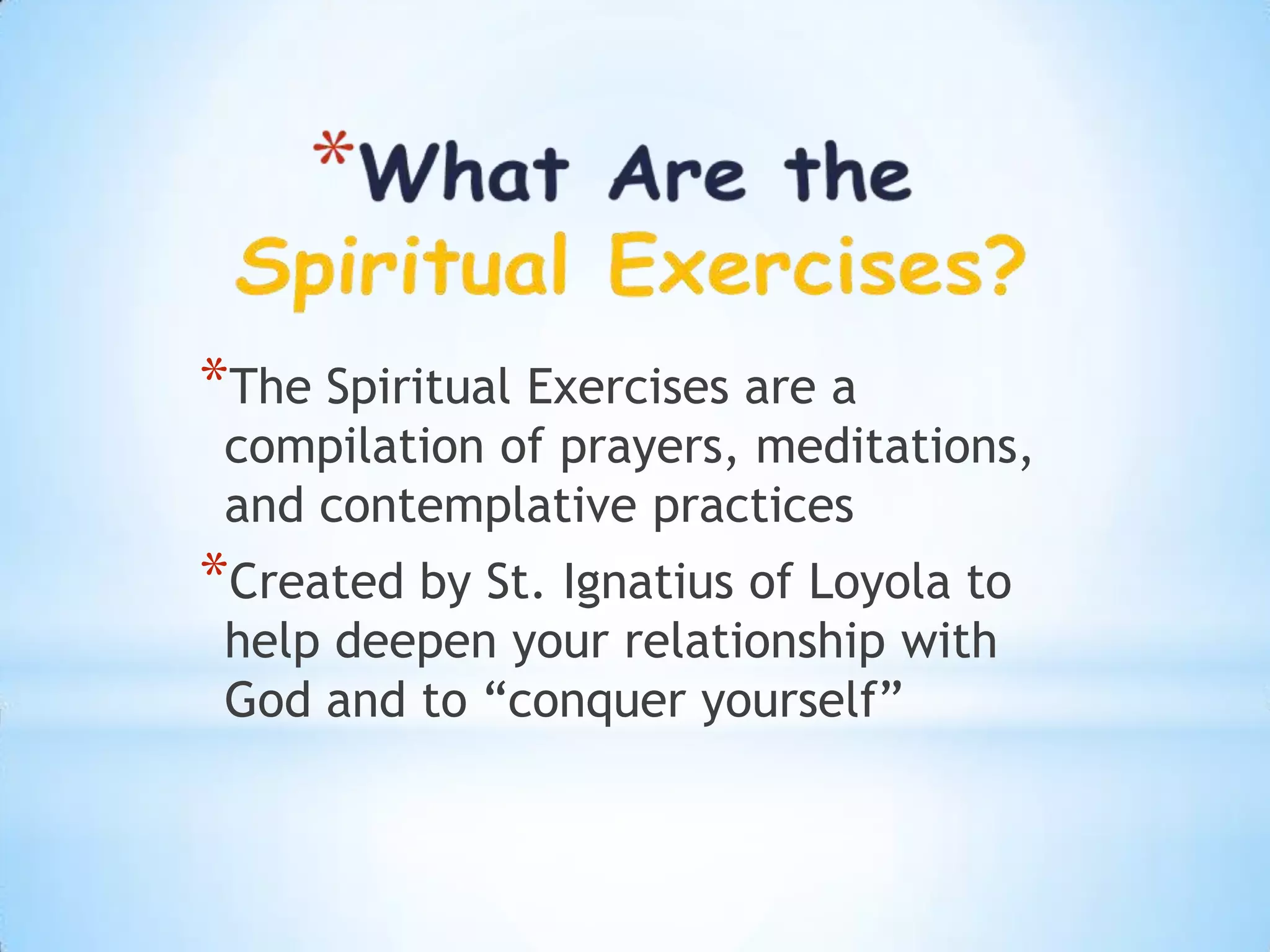 Spiritual exercises | PPTX