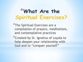 Spiritual exercises | PPTX | Spirituality | Religion & Spirituality