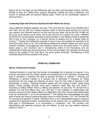 THE RELEVANCE OF SPIRITUAL GROWTH GROUP DYNAMICS IN SPIRITUAL FORMATION ...