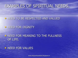 Spiritual Health Examples