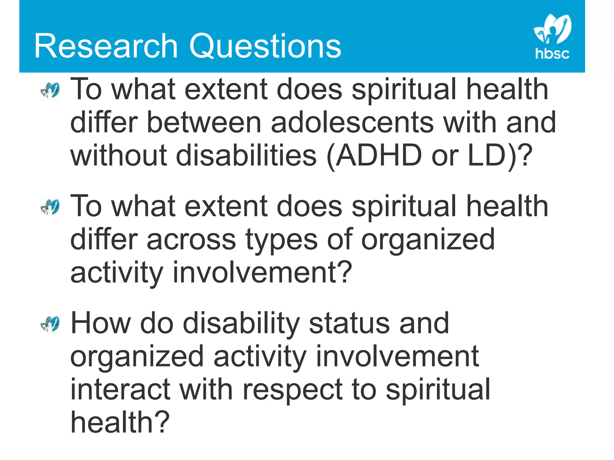 Spiritual health and adolescents with ADHD and Learning Disabliities | PPTX