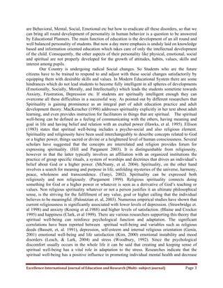 Spirituality a dimension of all round development o | PDF