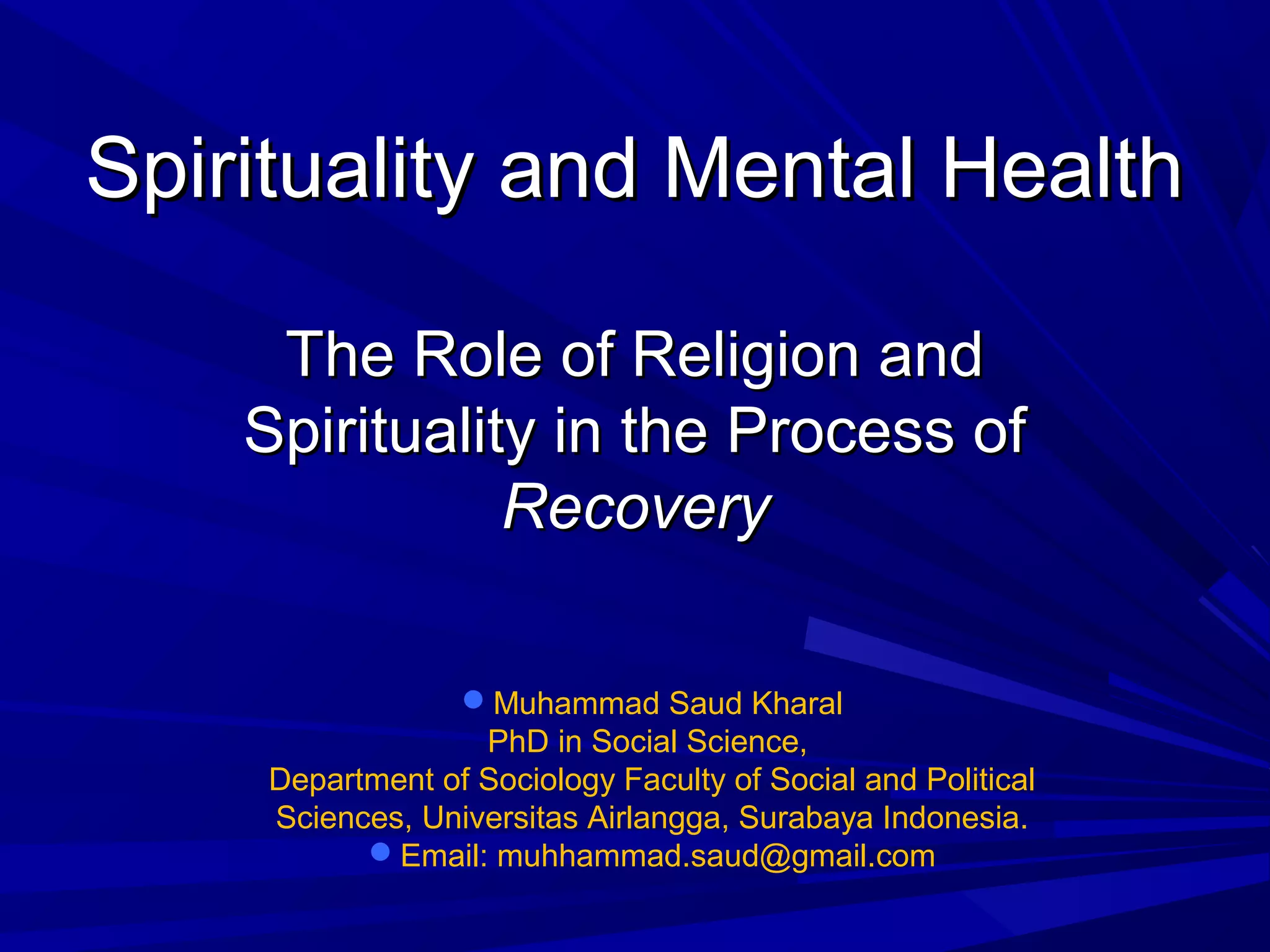 Spirituality and mental health | PPT