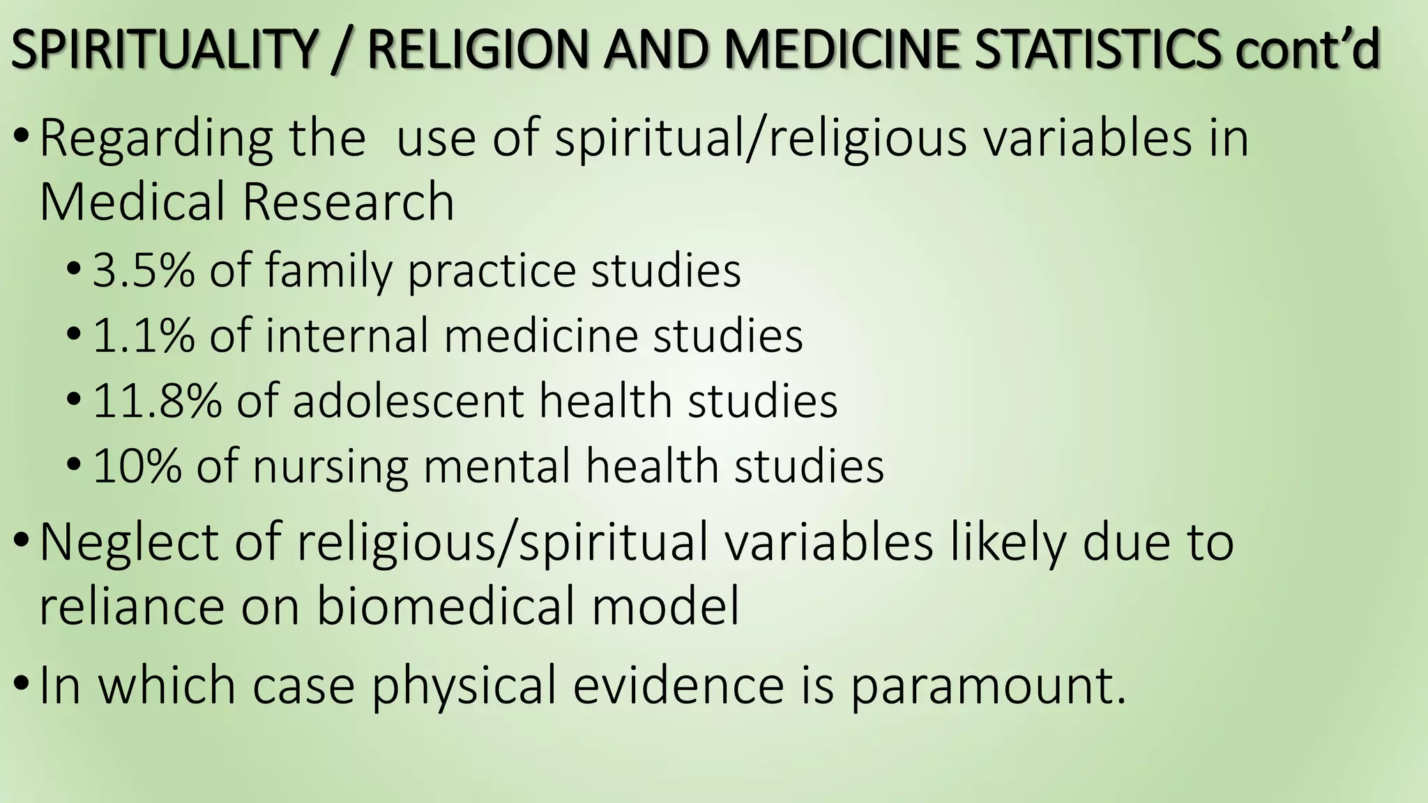 Spirituality and religion in health care | PPTX