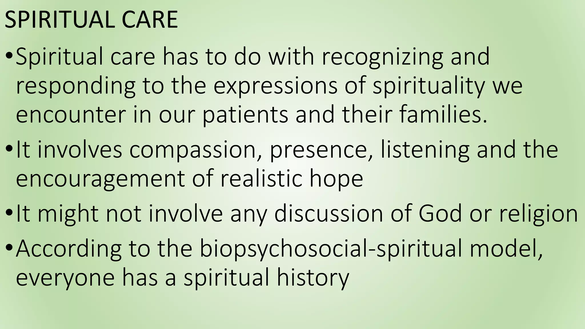 Spirituality and religion in health care | PPTX
