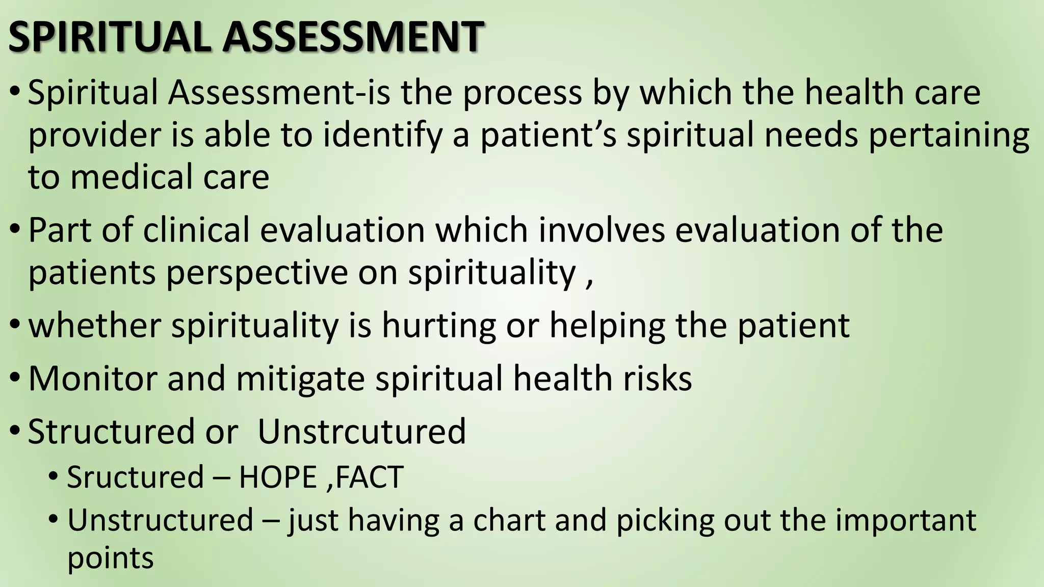 Spirituality and religion in health care | PPTX