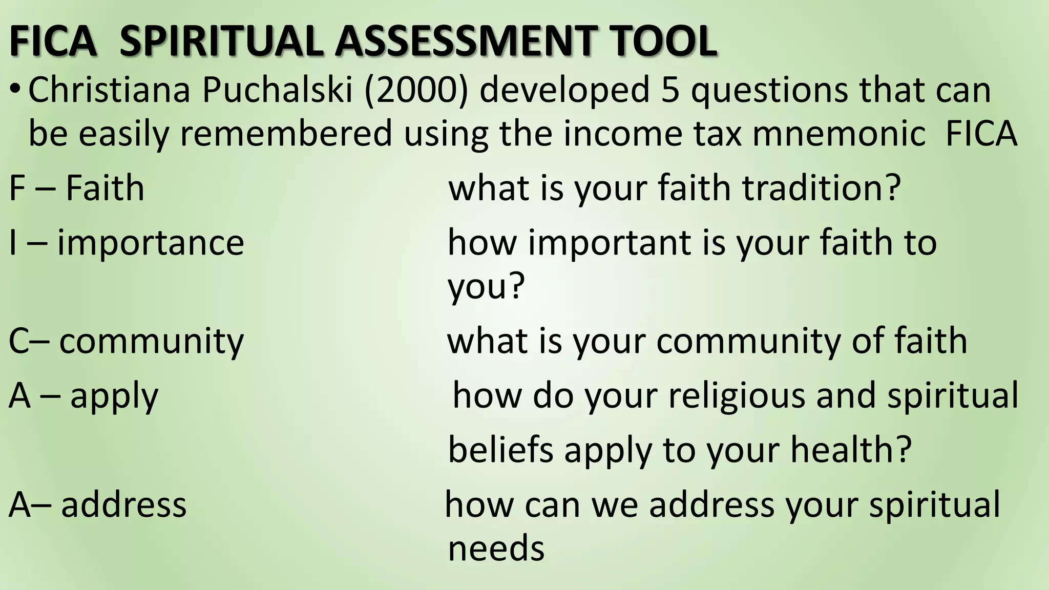 Spirituality and religion in health care | PPTX