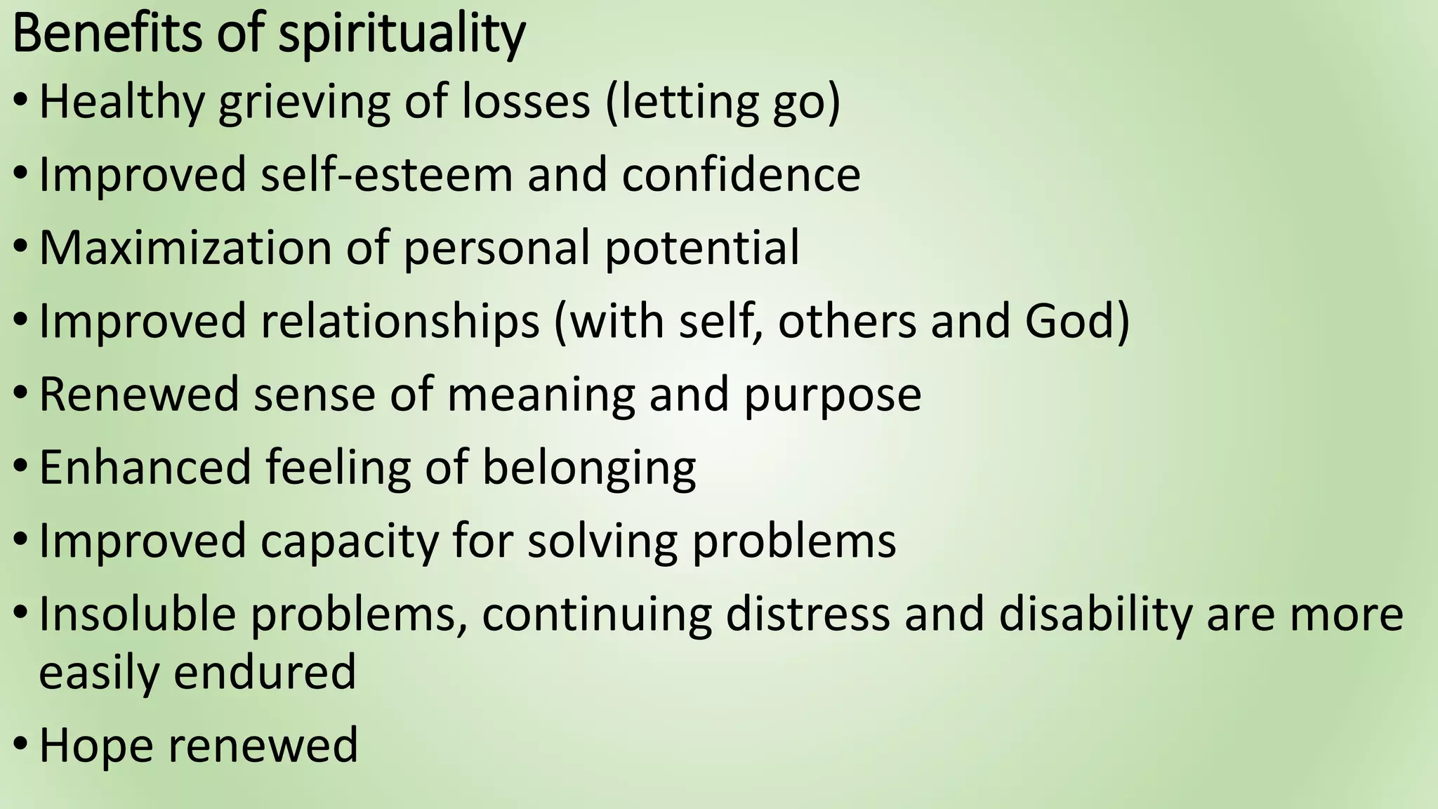 Spirituality and religion in health care | PPTX