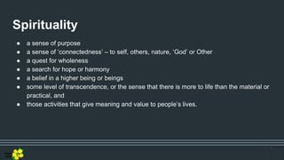 Spirituality and wellbeing | PPTX