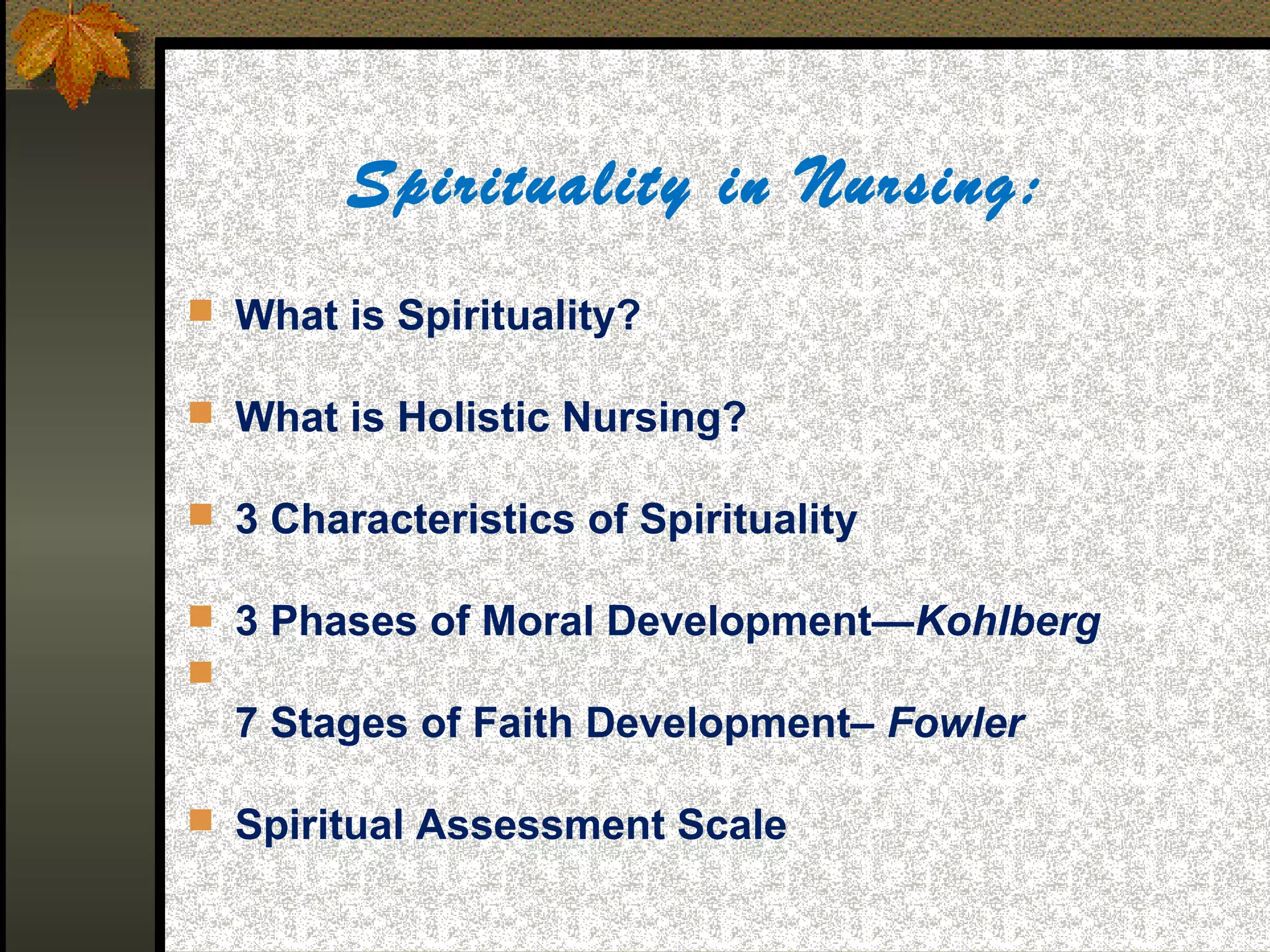 Spirituality in nursing | PPT