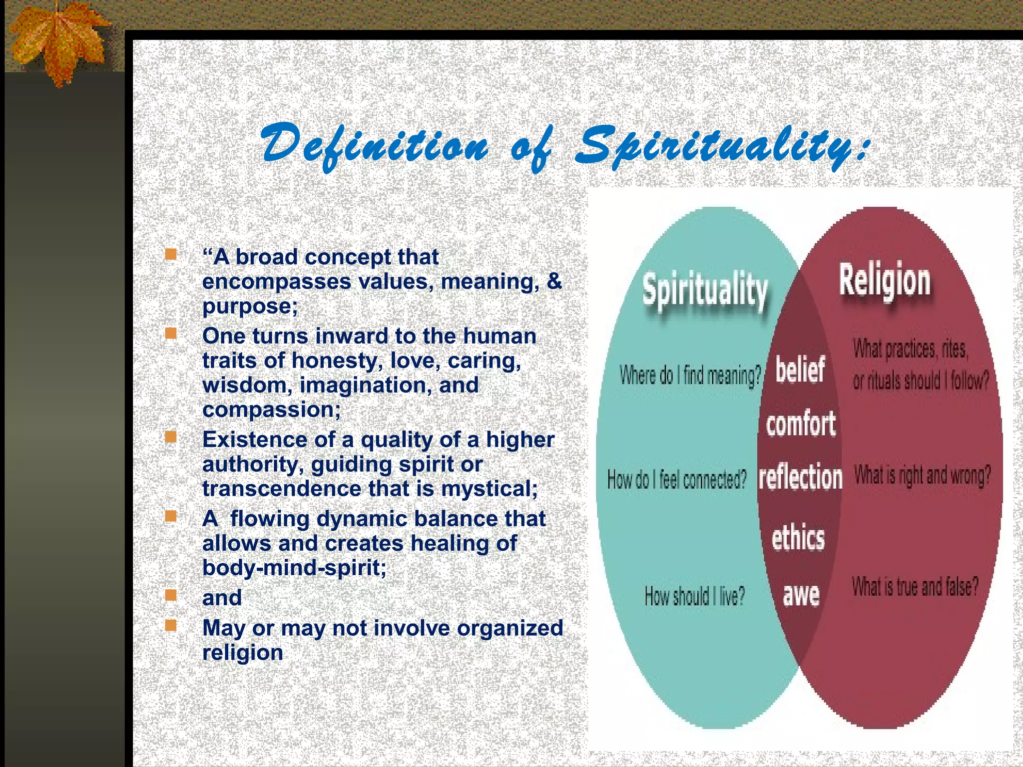 Spirituality in nursing | PPT