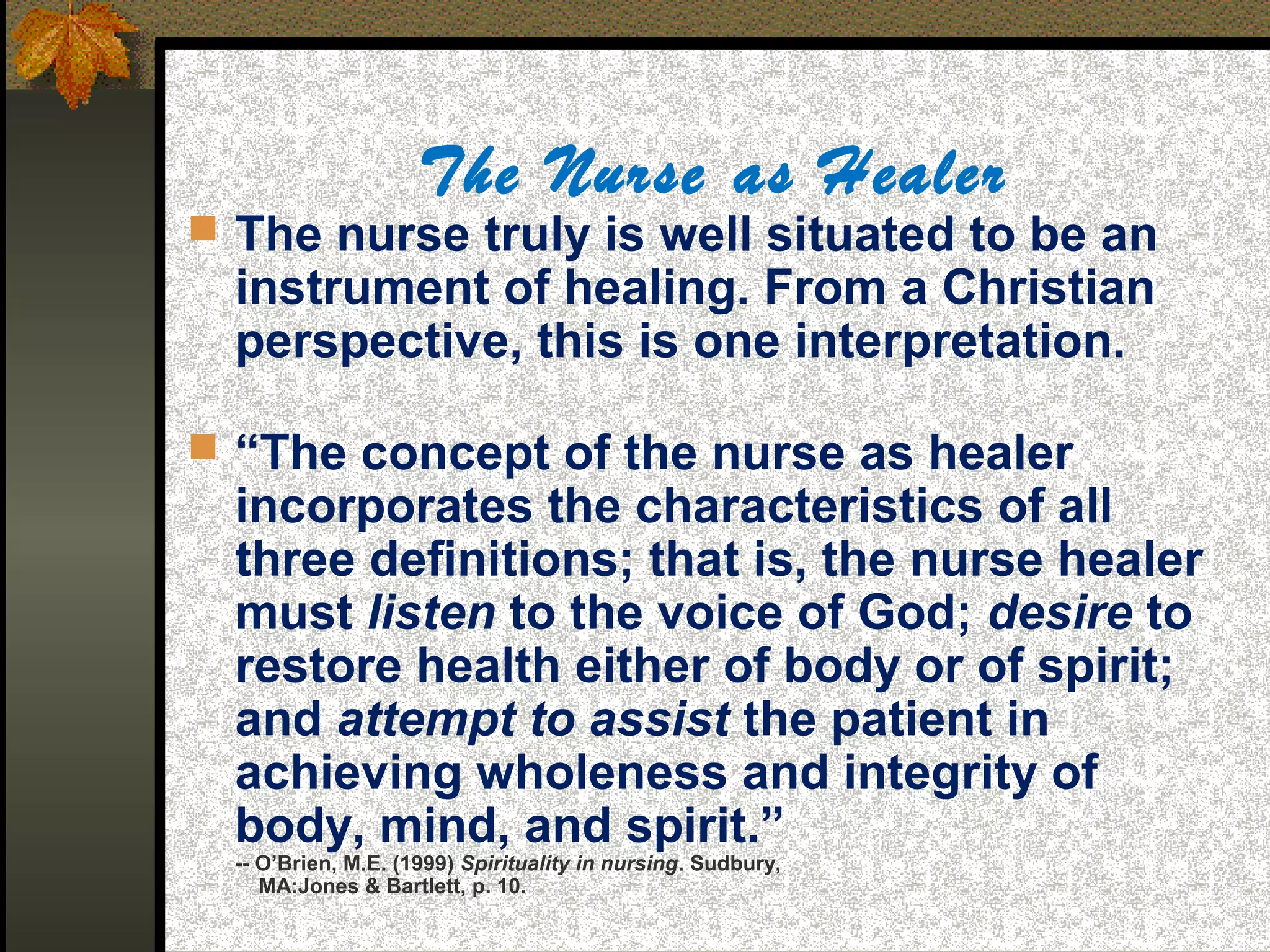 Spirituality in nursing | PPT