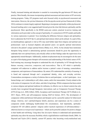 Spirituality & Occupational Therapy Literature Review (Fenwick, 2022) | PDF